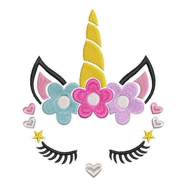 Sweet Unicorn Face Machine Embroidery Design | Rosieday Embroidery ...