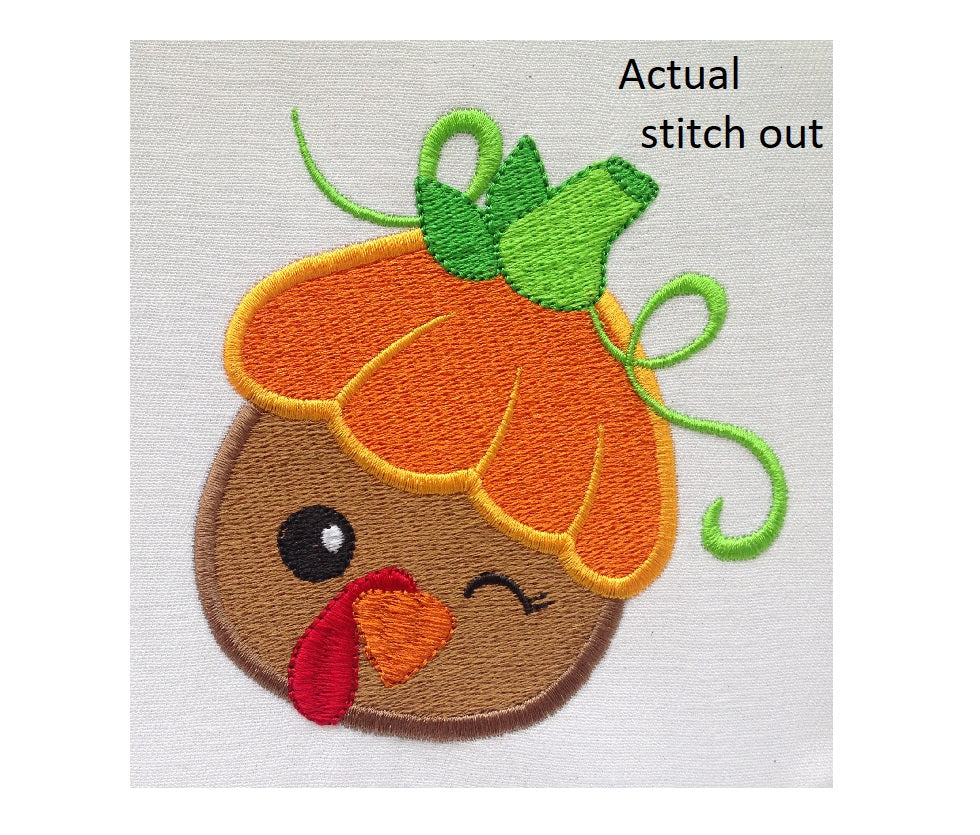 Thanksgiving Turkey Machine Embroidery Design | Rosieday Embroidery ...