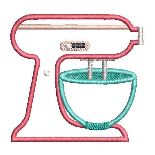 Kitchen Mixer Applique Machine Embroidery Design | Rosieday Embroidery ...