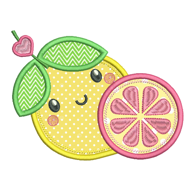 Lemon Applique Machine Embroidery Design | Rosieday Embroidery ...